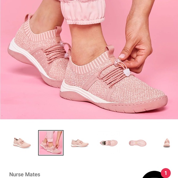 Nurse Mates | Shoes | Nurse Mates Torri Pink Sneakers With Stretchy ...